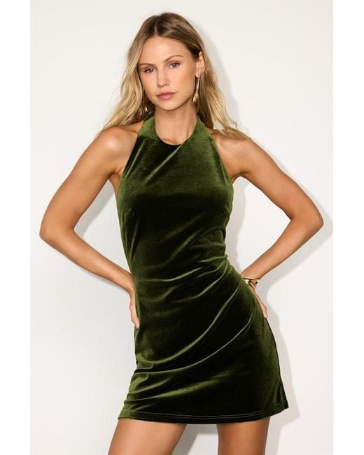 Lulus Patrina Velvet Backless Mini Dress in Black | Lyst