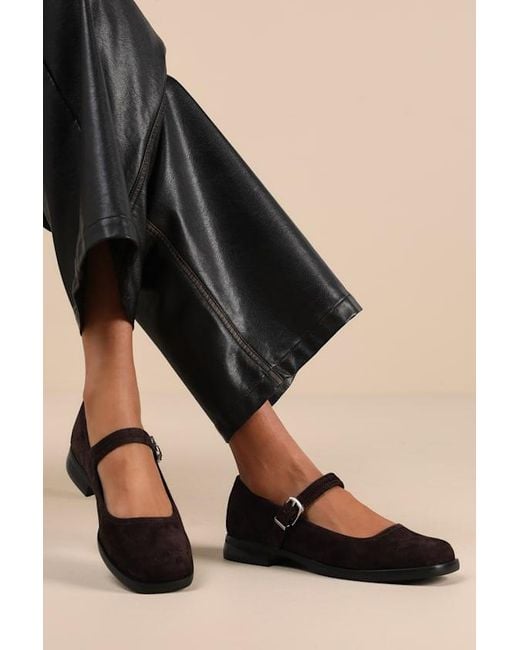 Steve Madden Delancy Suede Leather Mary Janes in Black | Lyst