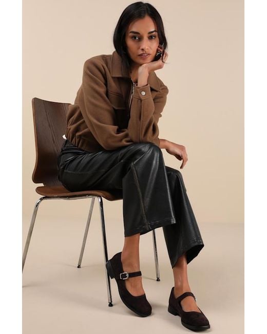 Steve Madden Delancy Suede Leather Mary Janes in Black | Lyst