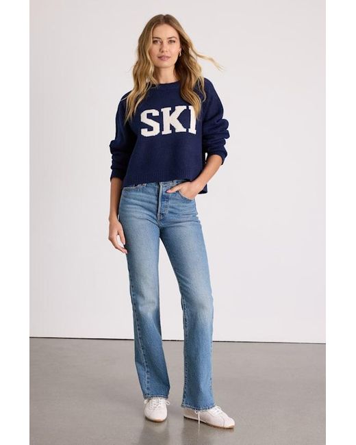 Lulus Ninon Graphic Pullover Sweater in Blue | Lyst UK