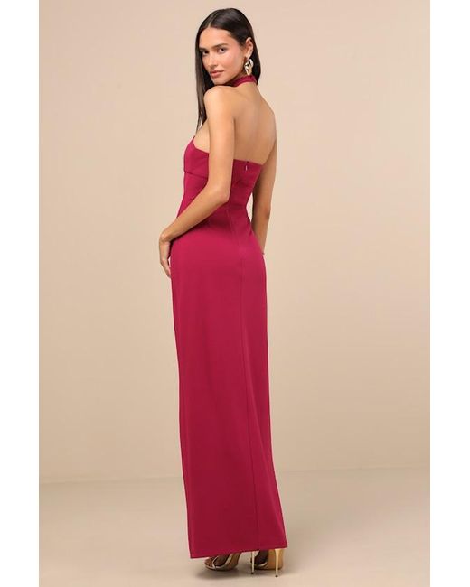 Lulus Sashia Sleeveless Asymmetrical Maxi Dress in Pink | Lyst
