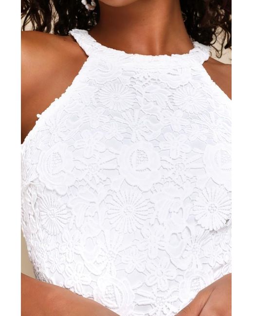Lulus Love Poem Lace Mini Dress in White | Lyst