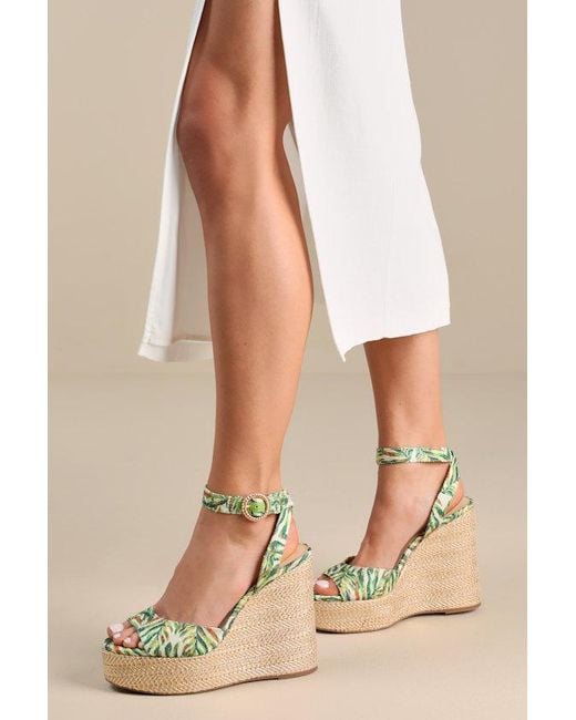 Jessica Simpson Kamindi Multi Platform Espadrille Wedges in Natural | Lyst