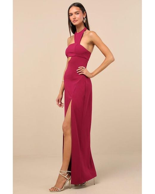 Lulus Sashia Sleeveless Asymmetrical Maxi Dress in Pink | Lyst