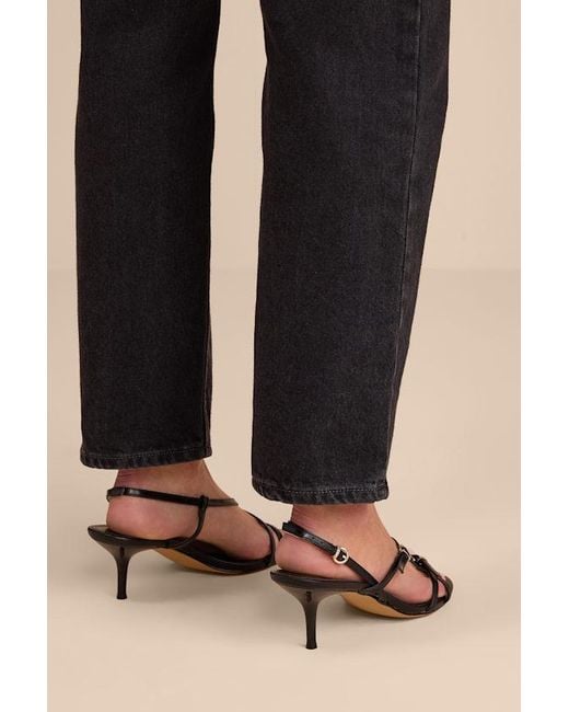 Lulus Sara Strappy Slingback High Heel Sandals in Black | Lyst