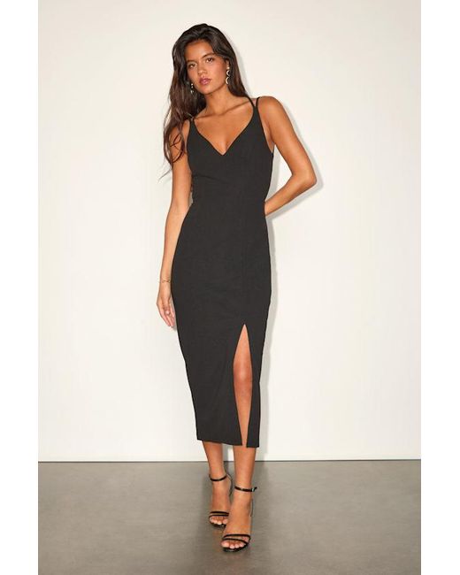 Lulus All This Allure Strappy Backless Midi Dress in Black | Lyst