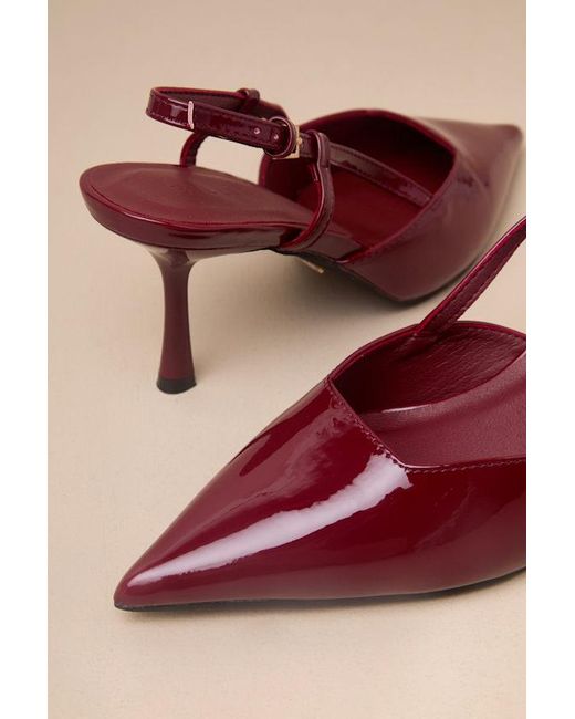 Billini Isabel Cherry Patent Pointed-Toe Slingback Pumps in Red | Lyst