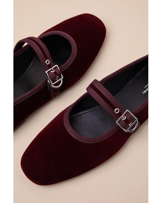 Vagabond Shoemakers Jolin Cherry Velvet Mary Jane Flats in Red | Lyst