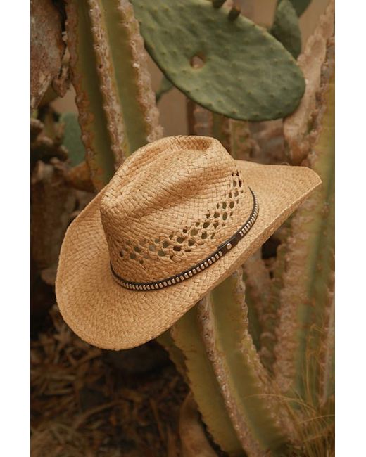 Lulus Out West Aesthetic Woven Western Hat in Green | Lyst