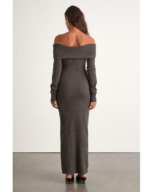 Lulus Ellie Heather Sweater Bodycon Maxi Dress in Grey | Lyst UK