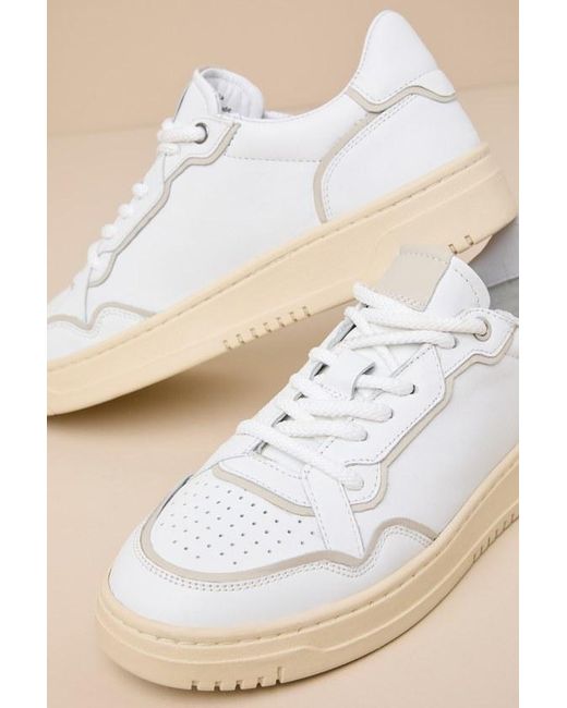 Free People Thirty Love Natural Combo Lace-Up Sneakers | Lyst