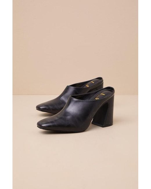 Lulus Londynn Square-Toe Mule Pumps in Black | Lyst