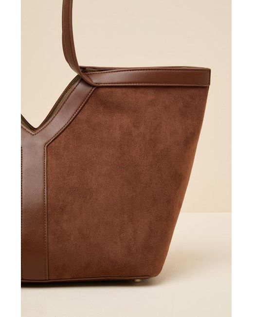 Lulus Meryl Suede Tote Bag in Natural | Lyst