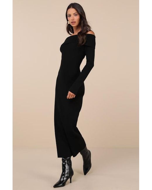 Glamorous Incredibly Pristine Off-The-Shoulder Sweater Maxi Dress in ...