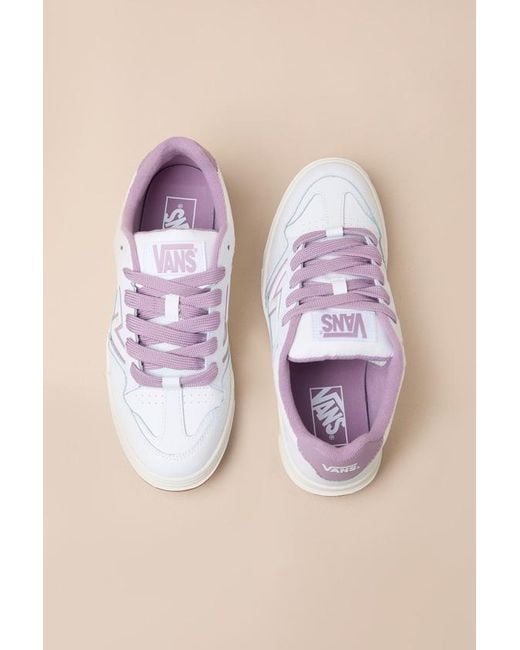 Vans Upland Vintage Leather Color Block Chunky Sneakers in Pink | Lyst