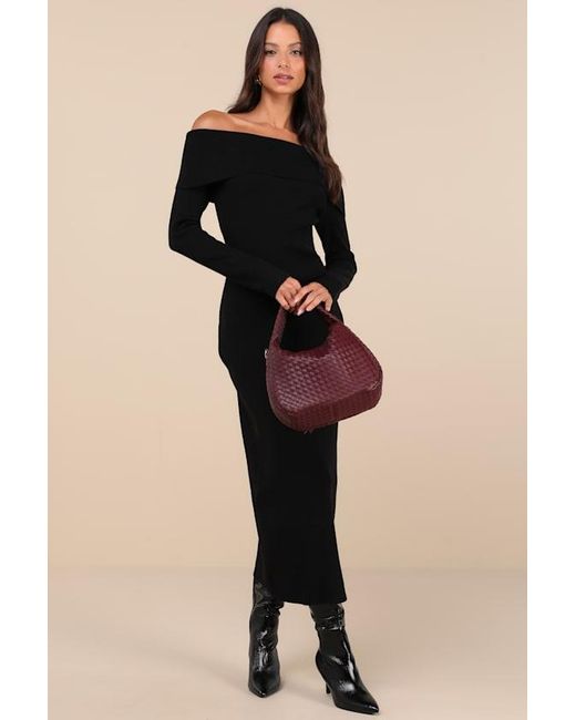 Glamorous Incredibly Pristine Off-The-Shoulder Sweater Maxi Dress in ...
