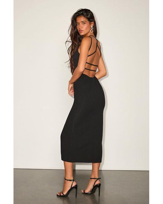 Lulus All This Allure Strappy Backless Midi Dress in Black | Lyst