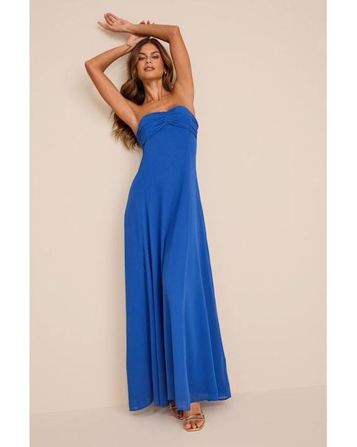 Lulus Kamalia Strapless Maxi Dress in Blue | Lyst