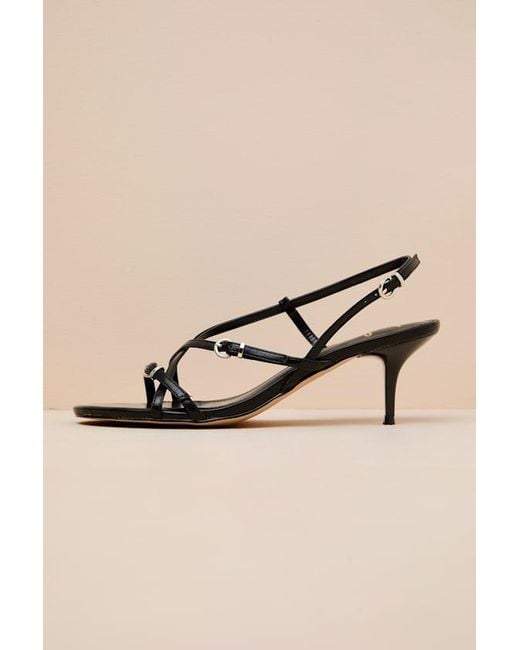 Lulus Sara Strappy Slingback High Heel Sandals in Black | Lyst