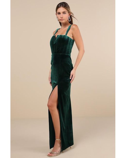 Lulus Pristine Luxury Velvet Bustier Maxi Dress | Lyst