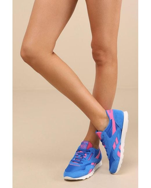 Reebok Classic Nylon Optimum And True Suede Leather Sneakers in Blue | Lyst