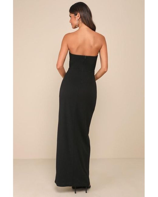 Lulus Iconic Excellence Strapless Asymmetrical Column Maxi Dress in ...
