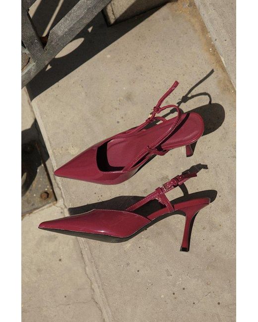 Billini Isabel Cherry Patent Pointed-Toe Slingback Pumps in Red | Lyst