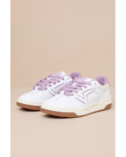 Vans Upland Vintage Leather Color Block Chunky Sneakers in Pink | Lyst