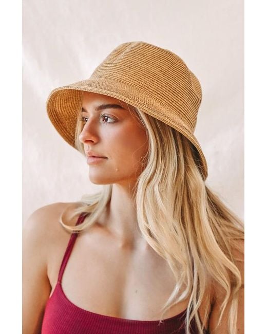 San Diego Hat Bon Voyage Babe Straw Bucket Hat in Brown Lyst UK