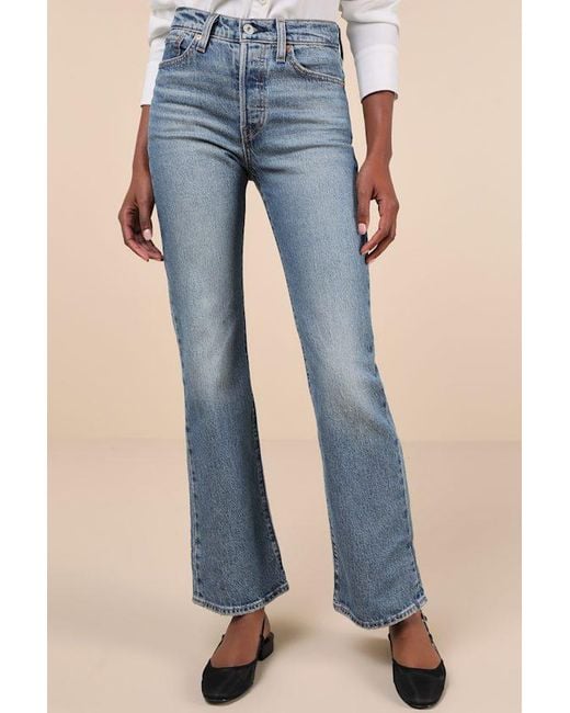 Levi's Wedgie Bootcut Medium Wash High-Rise Denim Jeans in Green | Lyst