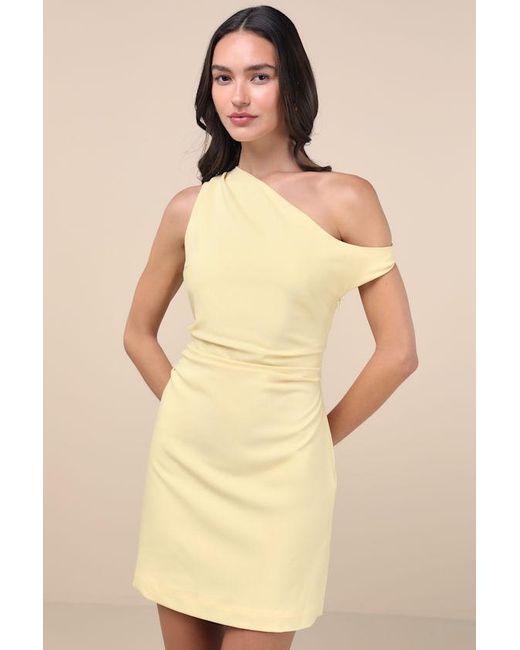 Extro & Vert Nellie Off-The-Shoulder Mini Dress in Natural | Lyst