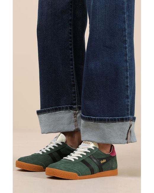 Gola Elan Evergreen Color Block Suede Leather Sneakers in Blue | Lyst