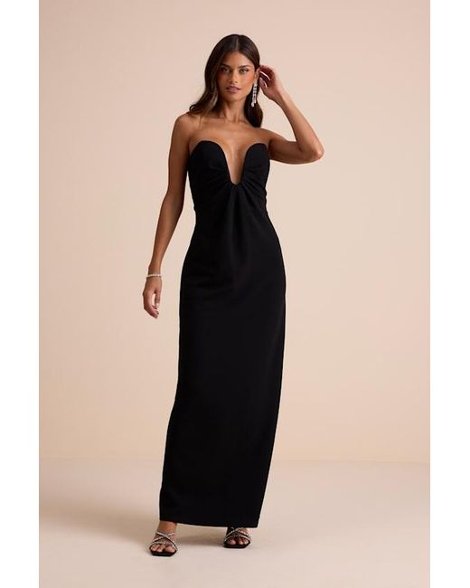 Lulus Thula Cutout U-Bar Column Maxi Dress in Black | Lyst