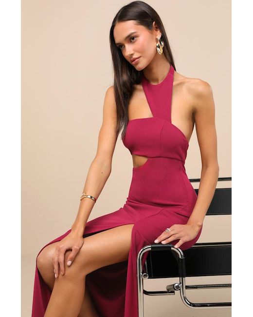 Lulus Sashia Sleeveless Asymmetrical Maxi Dress in Pink | Lyst