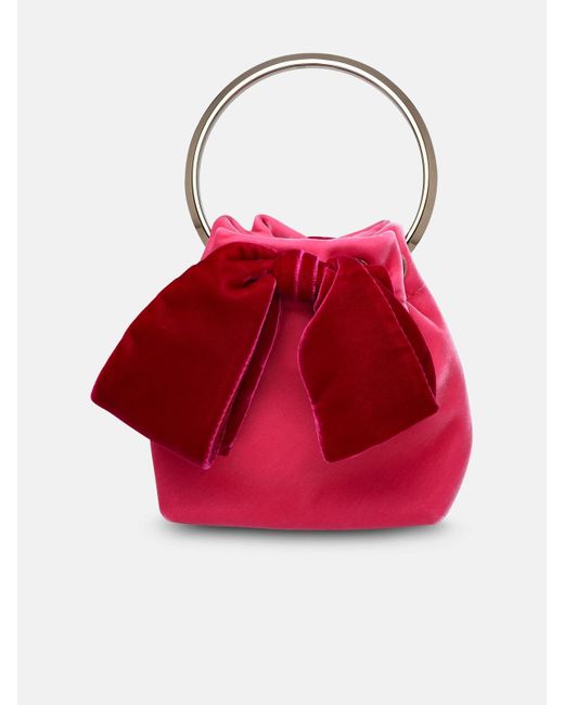 Jimmy Choo Bon Bon Rose Velvet Bag in Red | Lyst