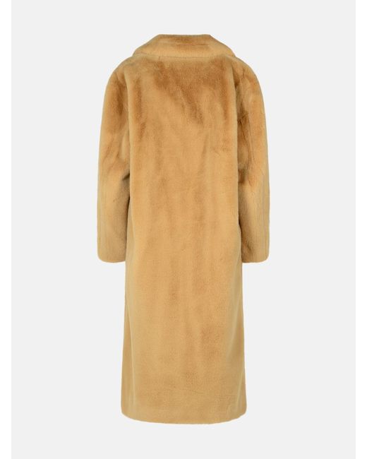 Stand Studio 'maria' Faux Fur Coat in Yellow | Lyst