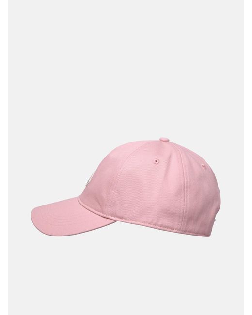 Moncler Cotton Hat in Pink | Lyst