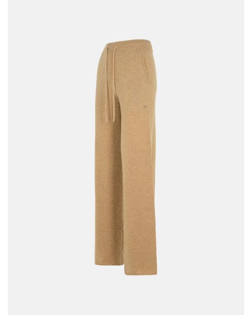 Max Mara 'Rino' Cashmere Blend Trousers in Natural | Lyst