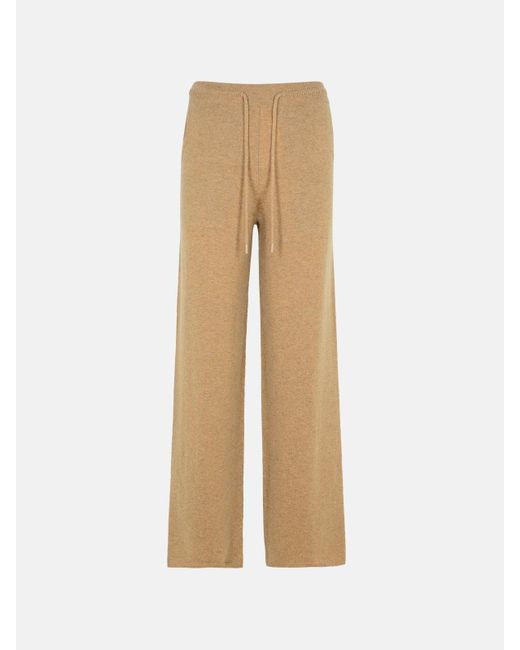 Max Mara 'Rino' Cashmere Blend Trousers in Natural | Lyst