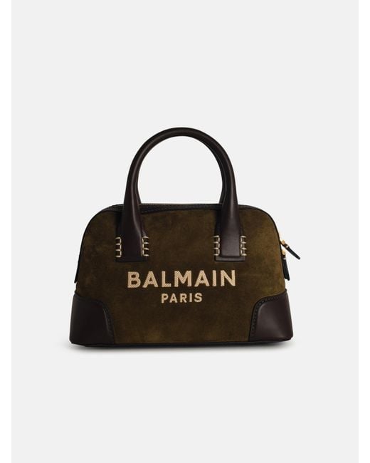 Balmain 'B-Army' Suede Bag in Black | Lyst