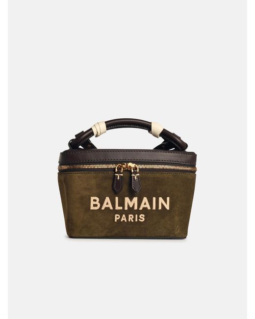Balmain 'b-army Vanity' Suede Blend Bag in Black | Lyst
