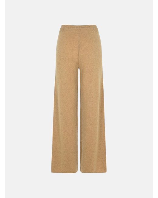 Max Mara 'Rino' Cashmere Blend Trousers in Natural | Lyst