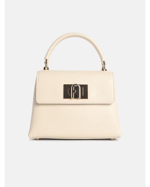 Furla Leather '1927' Mini Handbag in Natural | Lyst