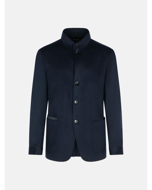 ZEGNA 'il Conte In Oasi' Navy Cashmere Jacket in Blue for Men | Lyst