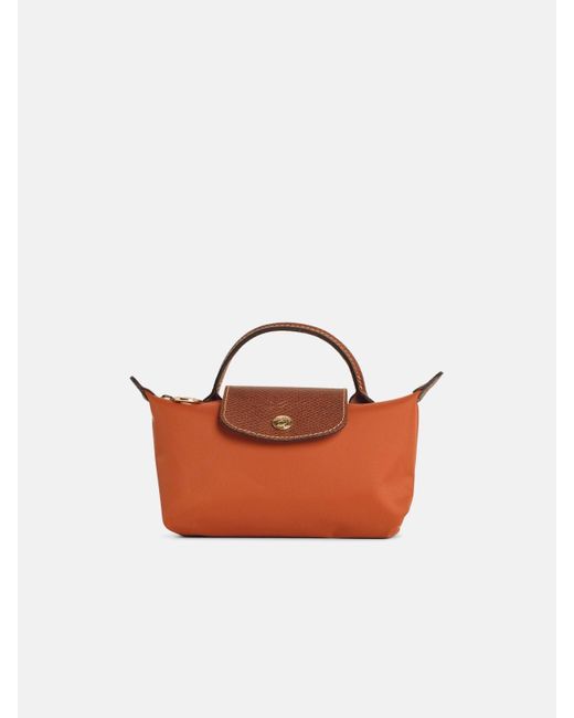 Longchamp Le Pliage Original' Polyamide Brick Clutch Bag in Brown | Lyst