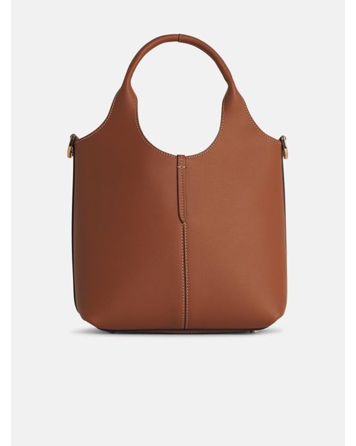 Tod's Small Leather Shopping Bag in Brown | Lyst
