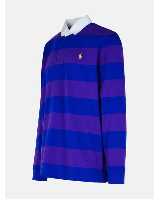 Polo Ralph Lauren 'rugby' Purple Cotton Polo Shirt in Blue for Men | Lyst