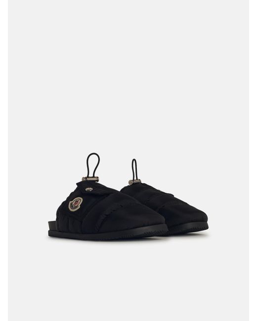 Moncler Nylon Slippers in Black | Lyst