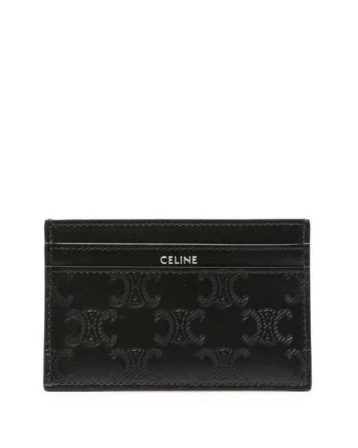Celine Triomphe Canvas Card Case in Black for Men | Lyst