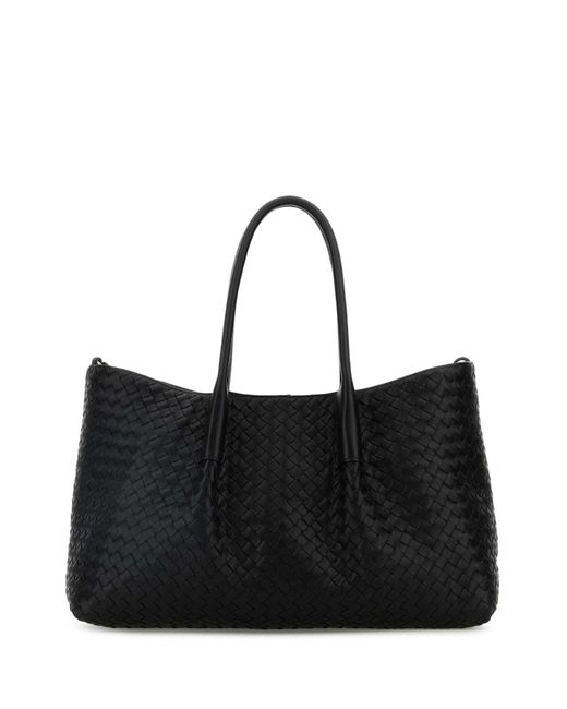 Bottega Veneta Leather Pinacoteca Shopping Bag in Black | Lyst